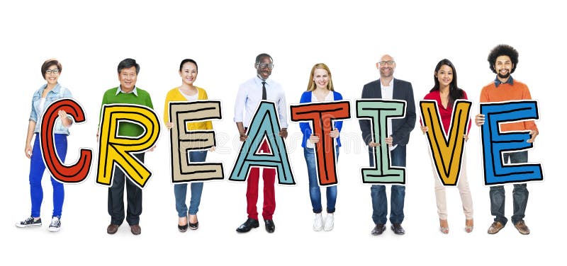 Multiethnic Group of People Holding Creative Stock Image - Image of ...