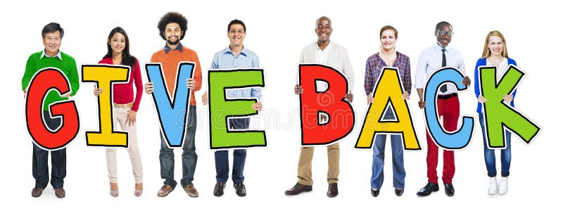 Multiethnic Group of People Holding Give Back Stock Photo - Image of ...
