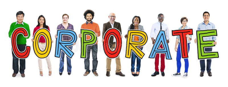 Multiethnic Group of People Holding Letter with Corporate Concept Stock ...