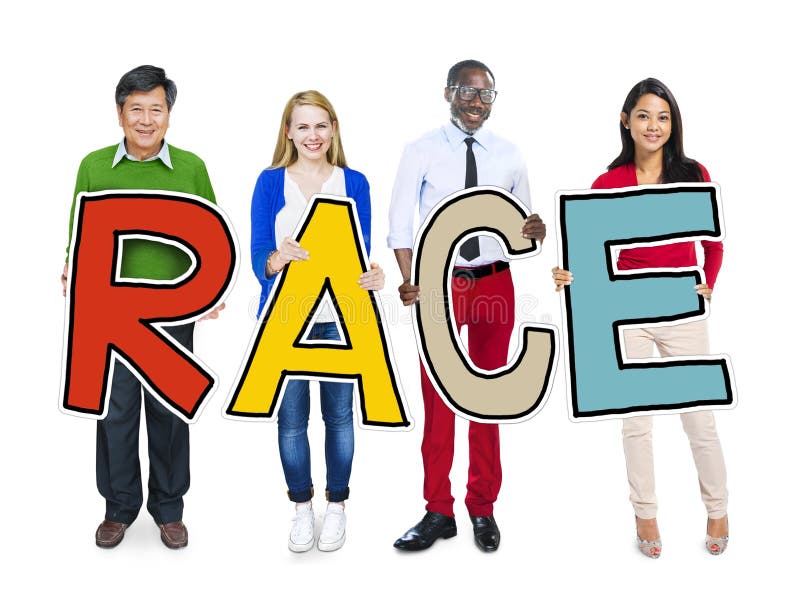 Multiethnic Group of People Holding Letter Race Stock Image - Image of ...