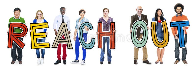 Multiethnic Group of People Holding Letter Reach Out Stock Photo ...