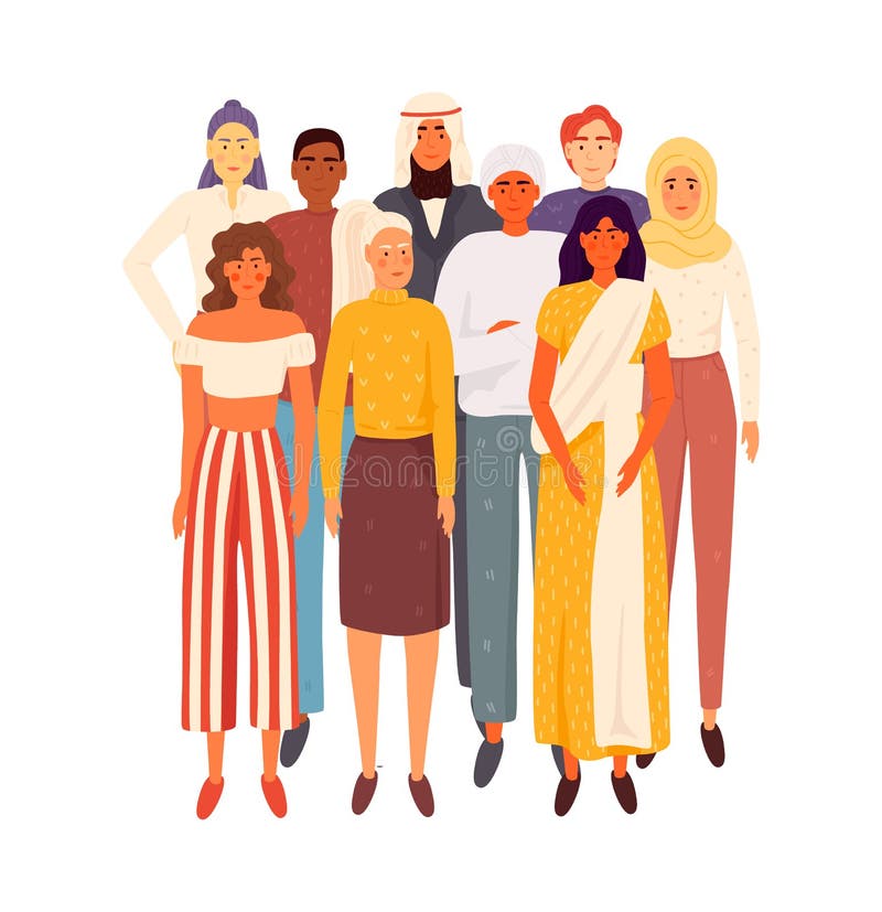 Diverse Multiracial and Multicultural Group of People Stock Vector ...