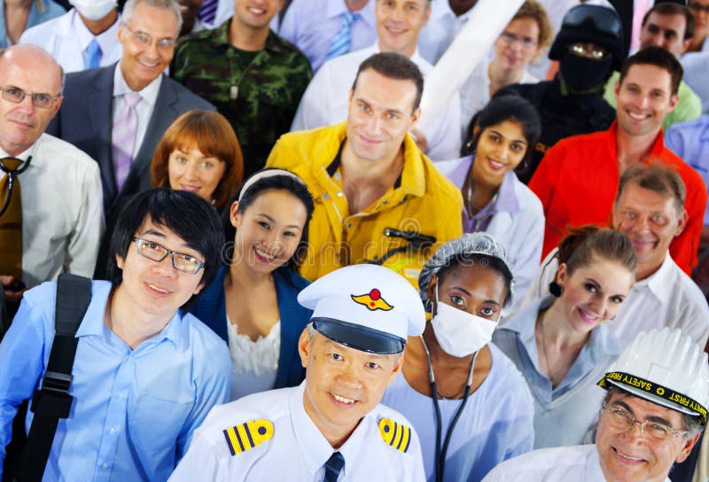 Multiethnic Group of People in Variety Occupation Stock Image - Image ...