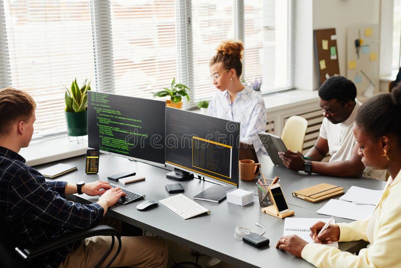 Programmers Developing Software in Team Stock Image - Image of ... Programmers Developing Software in Team Stock Image - Image of ...