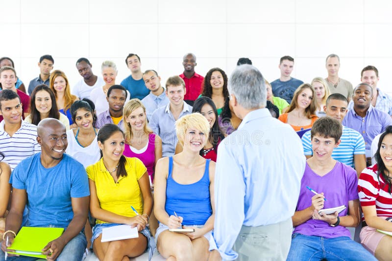 Multiethnic Group of Student in Class Stock Image - Image of community ...