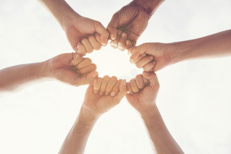 Multiethnic Group of Young Collaboration Teamwork Standing Hands ...