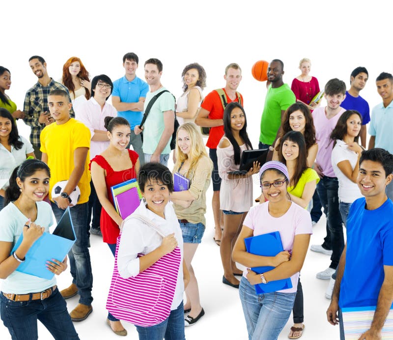 Multiethnic Group of Young People in Casual Style Stock Image - Image ...