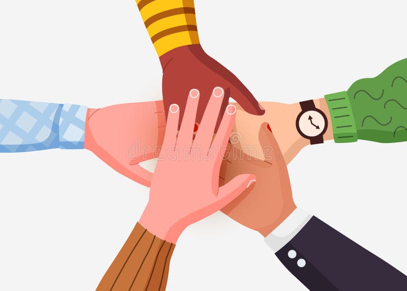 Multiethnic Hands are Folded Together. Friendship, Unity and ...