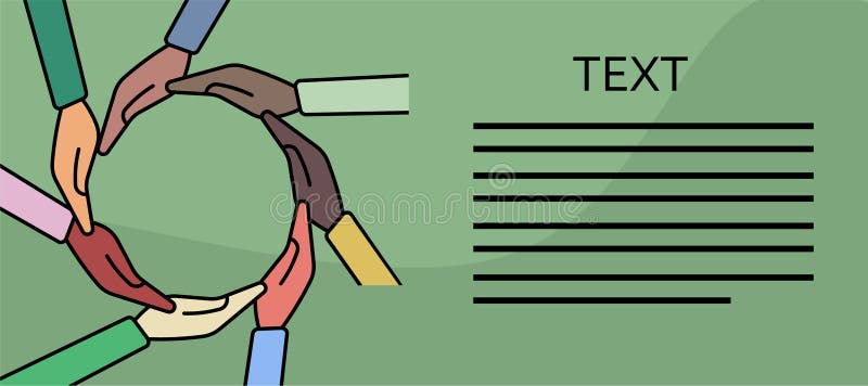 Multiethnic Hands Form a Circle Stock Vector - Illustration of equality ...