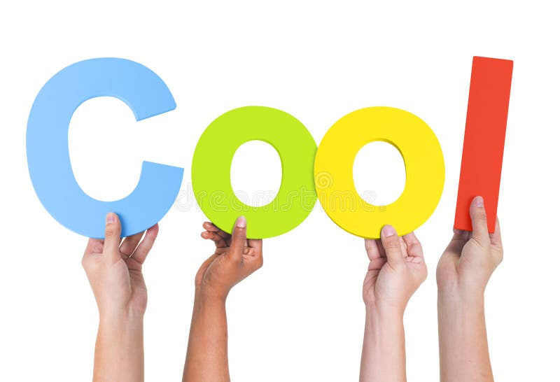 Multiethnic Hands Holding Text Cool Stock Image - Image of isolated ...