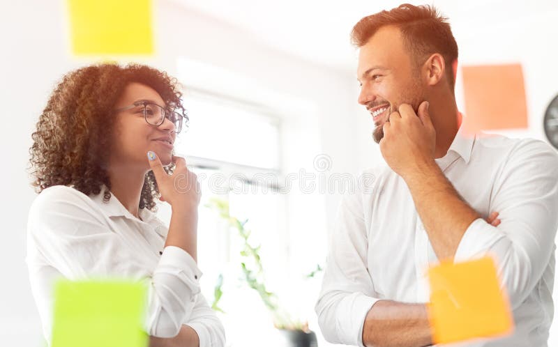 Diverse Colleagues Thinking Over Problem in Office Stock Photo - Image ...