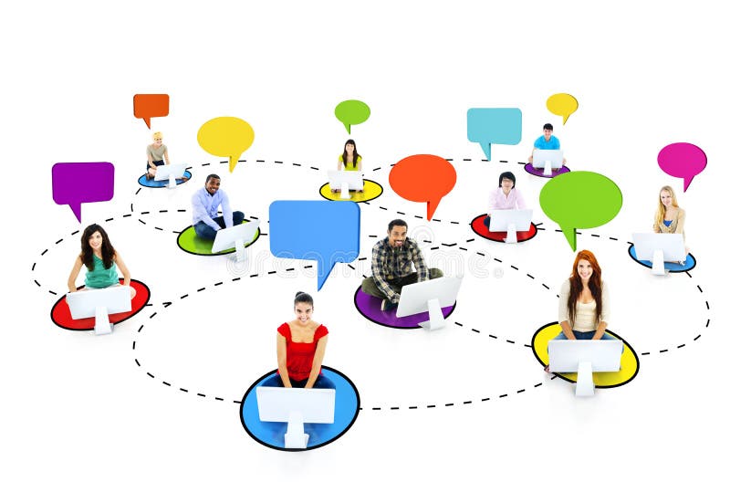 Multiethnic People Connected through the Internet with Speech Bu Stock ... Multiethnic People Connected through the Internet with Speech Bu Stock ...