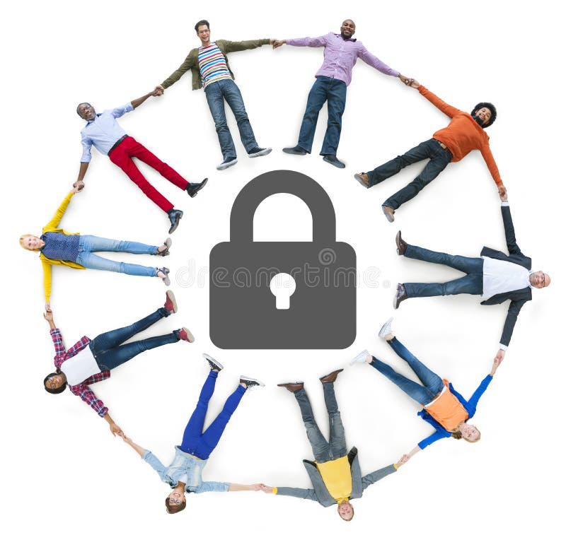 Multiethnic People Forming Circle and Security Concept Stock Photo ...