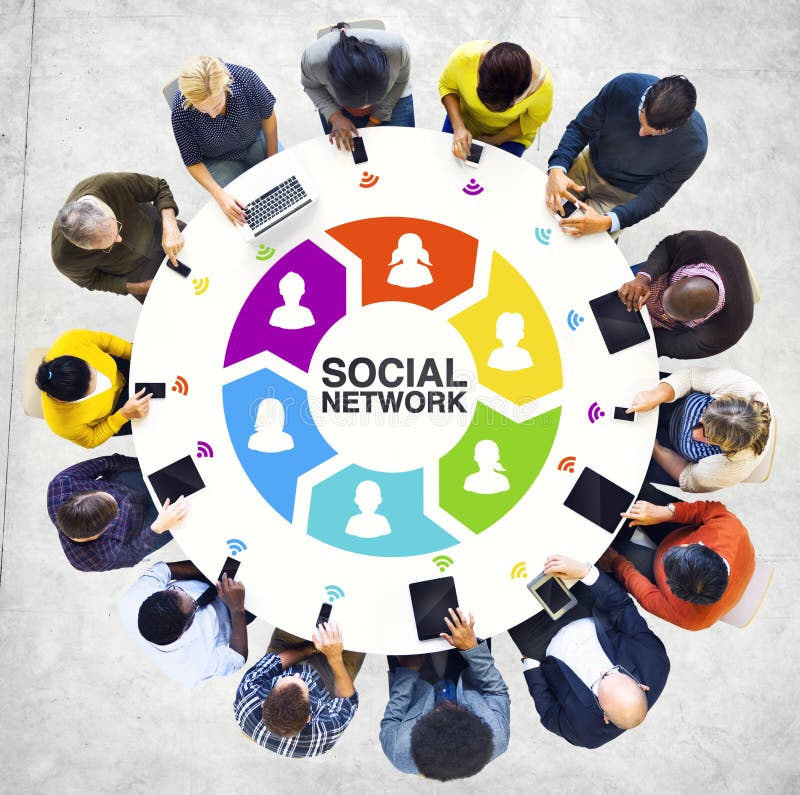 Multiethnic People Social Networking with Digital Devices Stock Photo ...