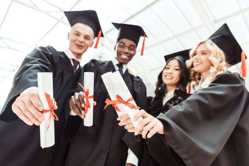 Group of Graduated Multiethnic Students Stock Photo - Image of ...