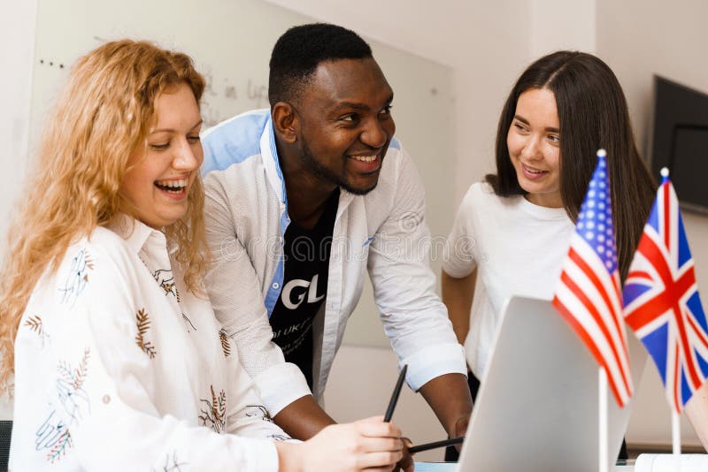 Multiethnic Students and Teacher Study Foreign Languages Together in ...