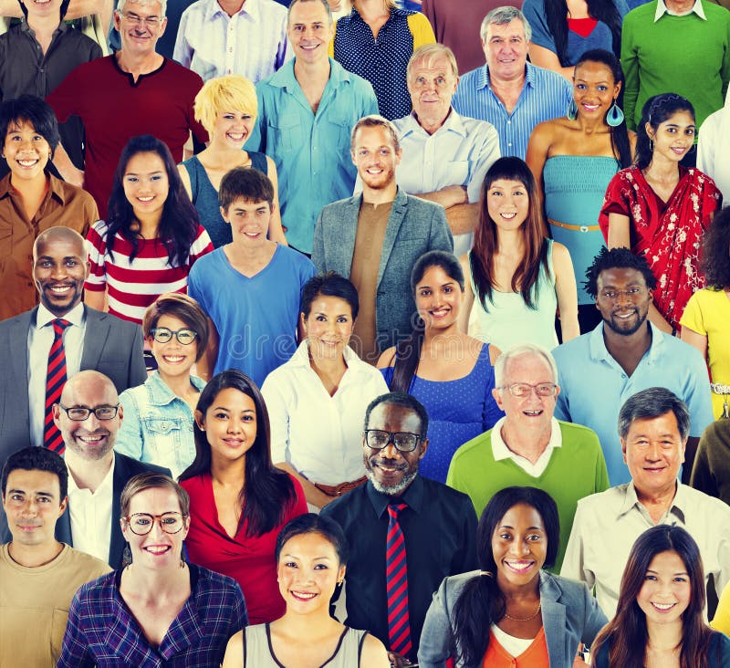 Multiethnic Variation Ethnicity Crowd People Concept Stock Photo ...
