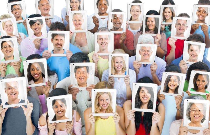 Multiethnic World People Holding the Tablet Stock Image - Image of ...