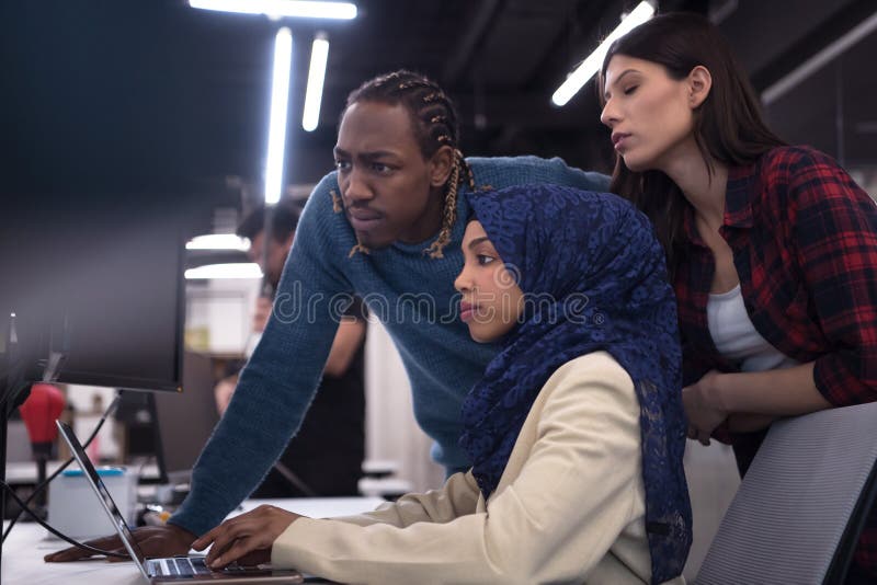 Multiethnics Team of Software Developers Working Together Stock Image ...