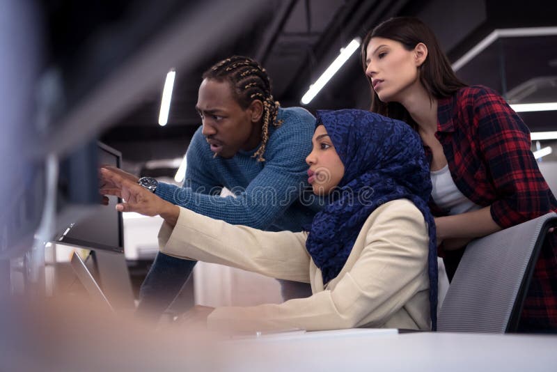 Multiethnics Team of Software Developers Working Together Stock Photo ...