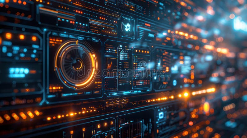 Multifaceted Computer Screen Displaying Diverse Data Types. Stock ...