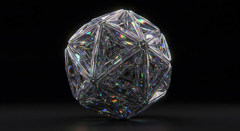 A Multifaceted, Geometric Sphere Composed of Interconnected Triangular ...