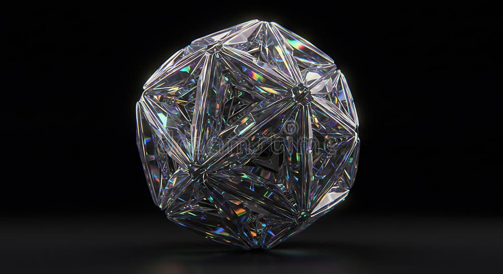 A Multifaceted, Geometric Sphere Composed of Interconnected Triangular ...