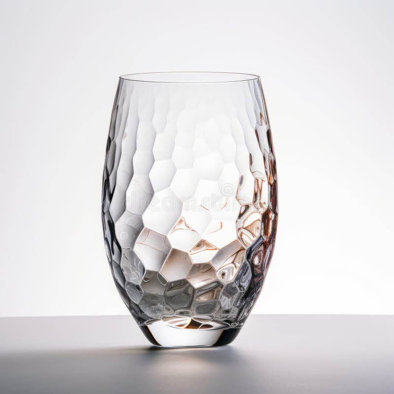 Multifaceted Geometry Glass with Organic Forms and Illusory Gradient ...