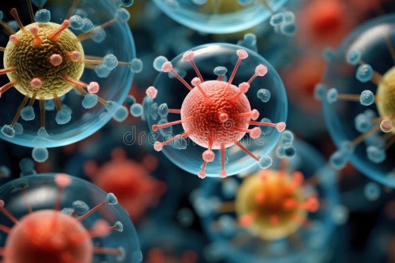 Multifaceted Macro Virus Cell. Generate Ai Stock Illustration ...