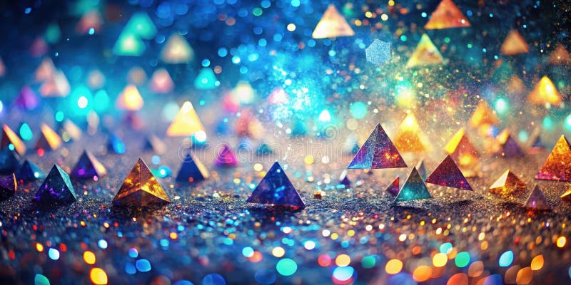 Multifaceted Prisms Gleaming on a Sparkling Surface with Shimmering ...