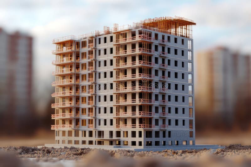 Multifloor Residential Construction Model for Real Estate Stock Photo ...