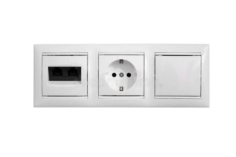 Multifunction Outlet with an White Electrical Light Switch with USB ...