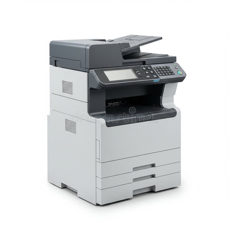Multifunction Printer with Scanner Lid Open, Featuring a Control Panel ...