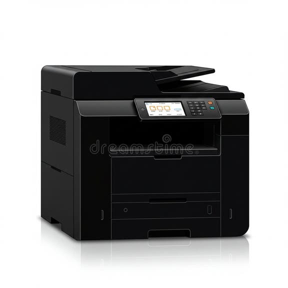 A Multifunction Printer with a Sleek Black Design, Featuring a Digital ...