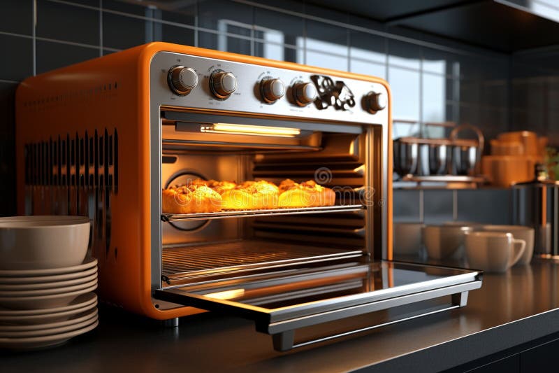 Multifunction Toaster Ovens with Air Frying Capabi Stock Image - Image ...