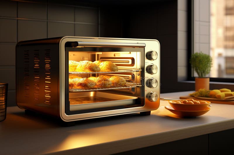 Multifunction Toaster Ovens with Air Frying Capabi Stock Illustration ...