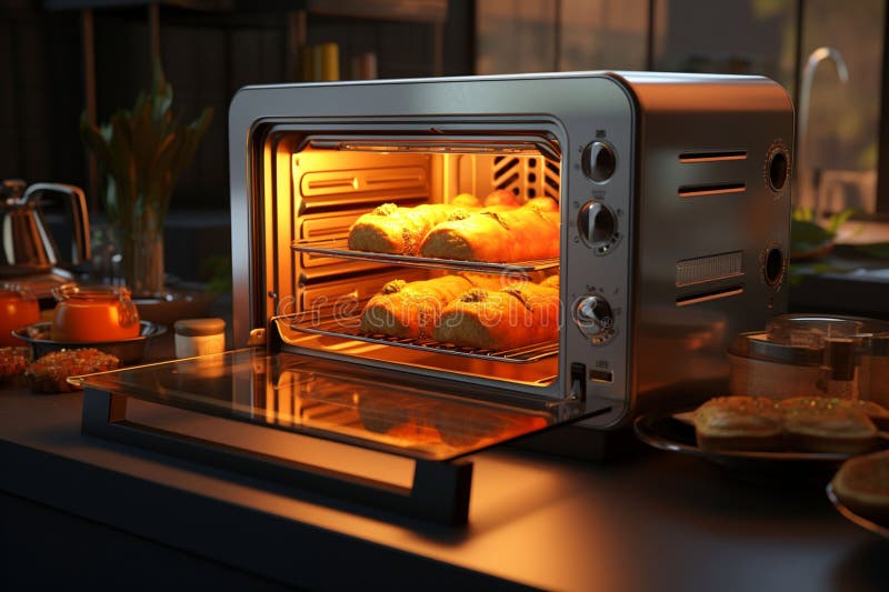 Multifunction Toaster Ovens with Air Frying Capabi Stock Photo - Image ...