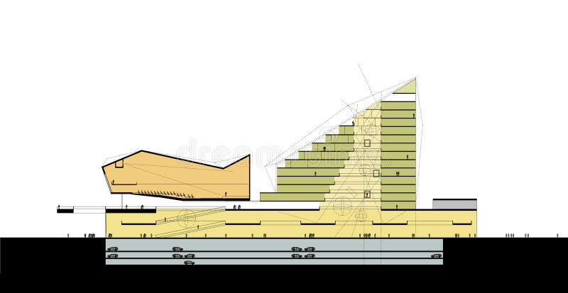Skyscraper section stock vector. Illustration of draft - 13450931