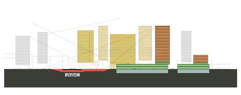 Skyscraper section stock vector. Illustration of draft - 13450931