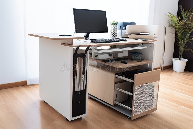 Multifunctional Desk with Ergonomic Features, Such As Adjustable Height ...