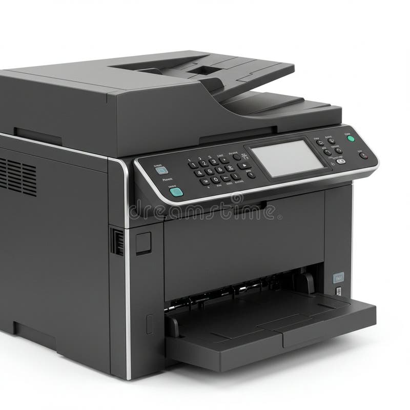 Multifunctional Office Printer in Black with a Rectangular Design ...