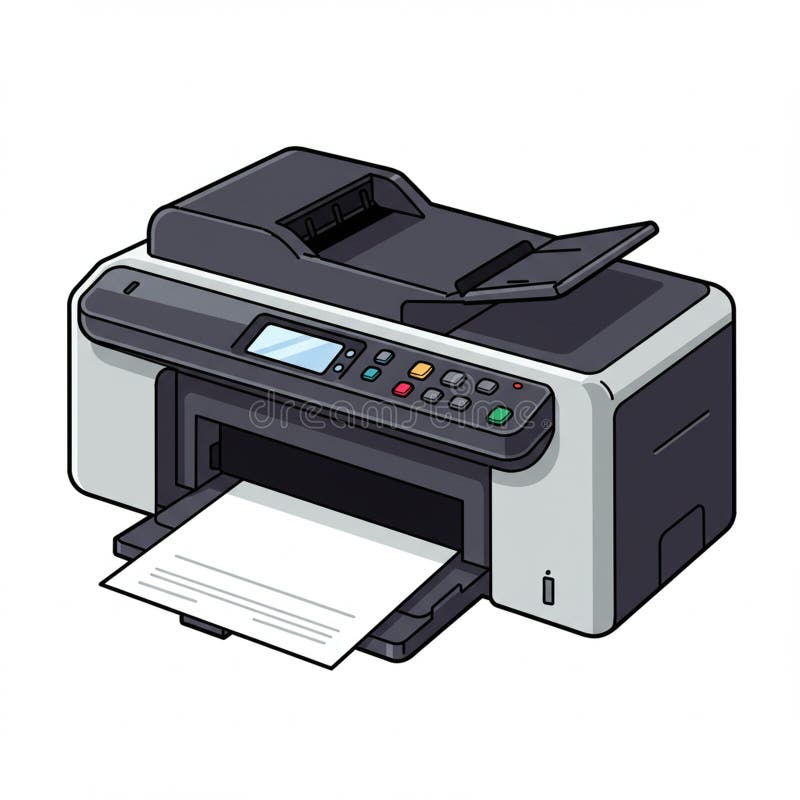 Multifunctional Printer with Flatbed Scanner on Top, Control Panel ...