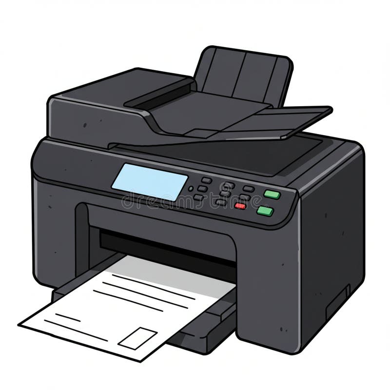 Multifunctional Printer with a Sleek Black Design. it Features a ...