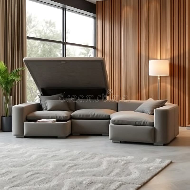 A Multifunctional Sofa with Hidden Storage Compartments and a ...