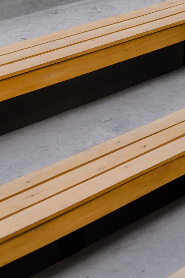 Step Seating that Made of Wood and Concrete Stock Image - Image of ...