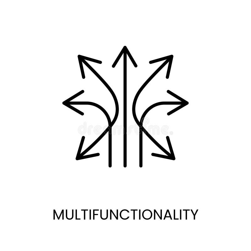 Multifunctionality, Arrows in Different Directions Line Icon Vector ...