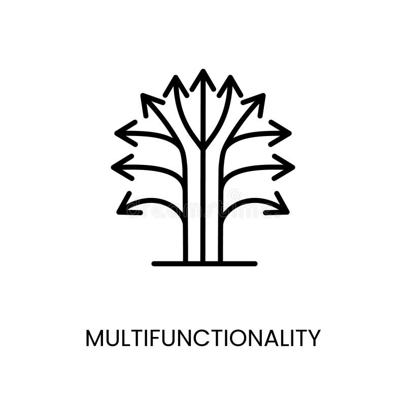 Multifunctionality, Arrows in Different Directions Line Icon Vector ...