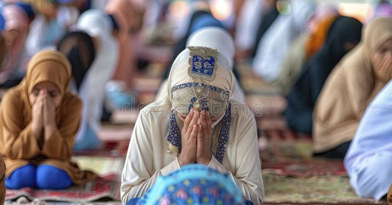 A Multigenerational Gathering of Muslims Celebrating the End of Ramadan ...