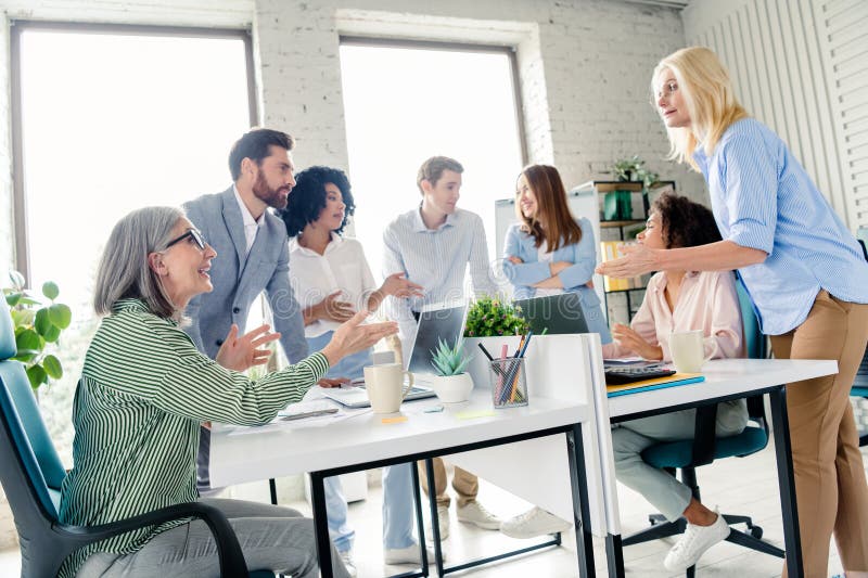 Group of Business Professionals Having a Collaborative Meeting in an ...