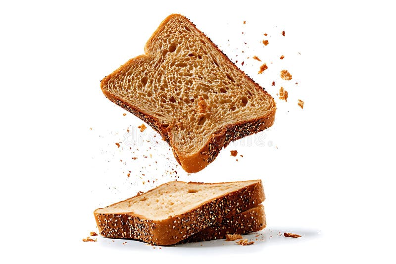 Flying Sesame Bread Slices Crumbs Stock Photos - Free & Royalty-Free ...